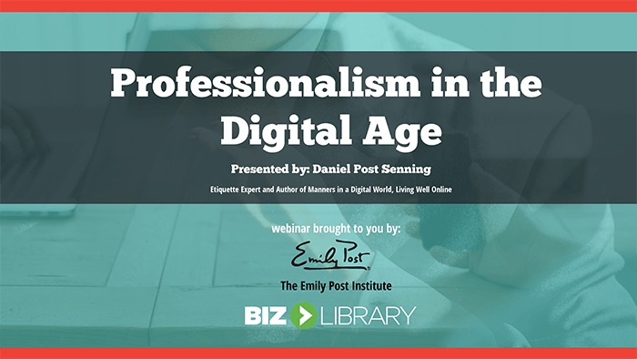 Daniel Post Senning Presents Expert Webinar on Social Media Etiquette ...